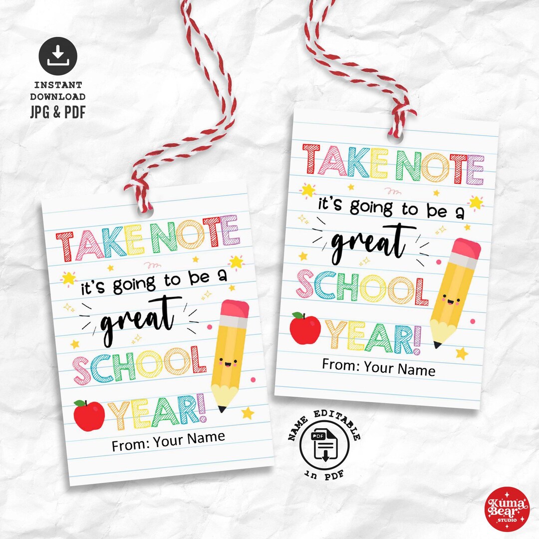 Back to School Tags Printable, Great School Year Tag, First Day of ...