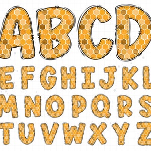 Honey Bee Alphabet Bumble Bee PNG Cute Bee Doodle Letters - Etsy