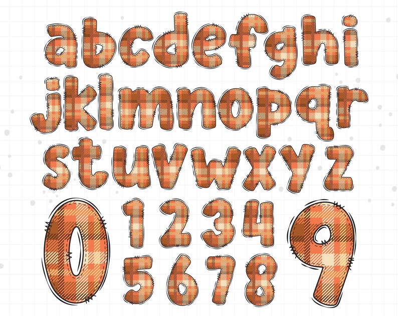 Autumn Plaid Alphabet Letters Bundle PNG Files Fall - Etsy