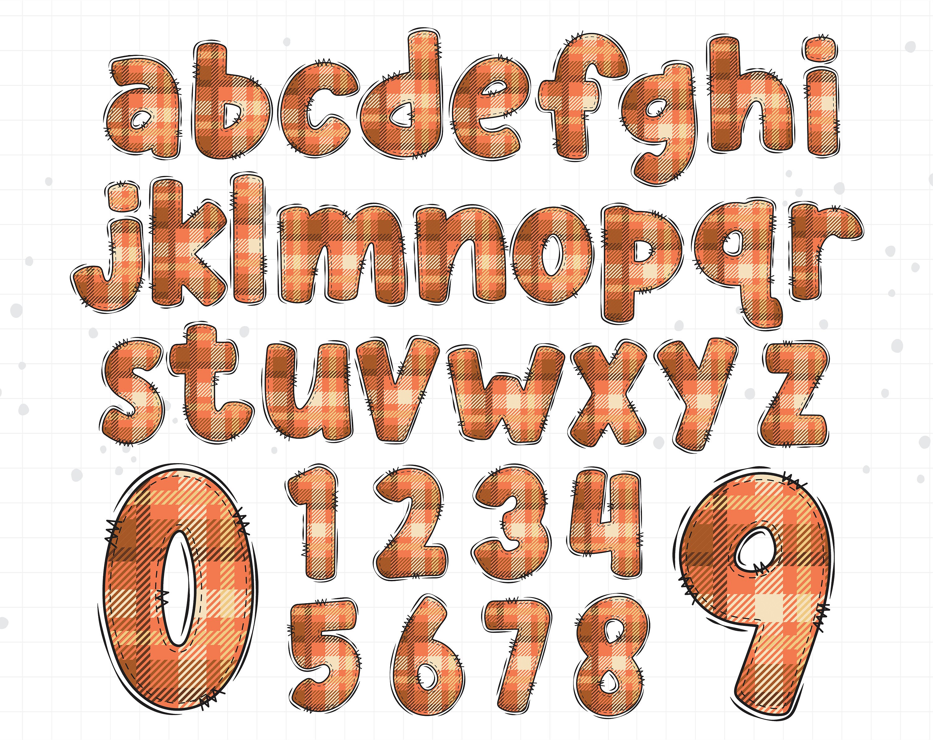Autumn Plaid Alphabet Letters Bundle PNG Files Fall - Etsy