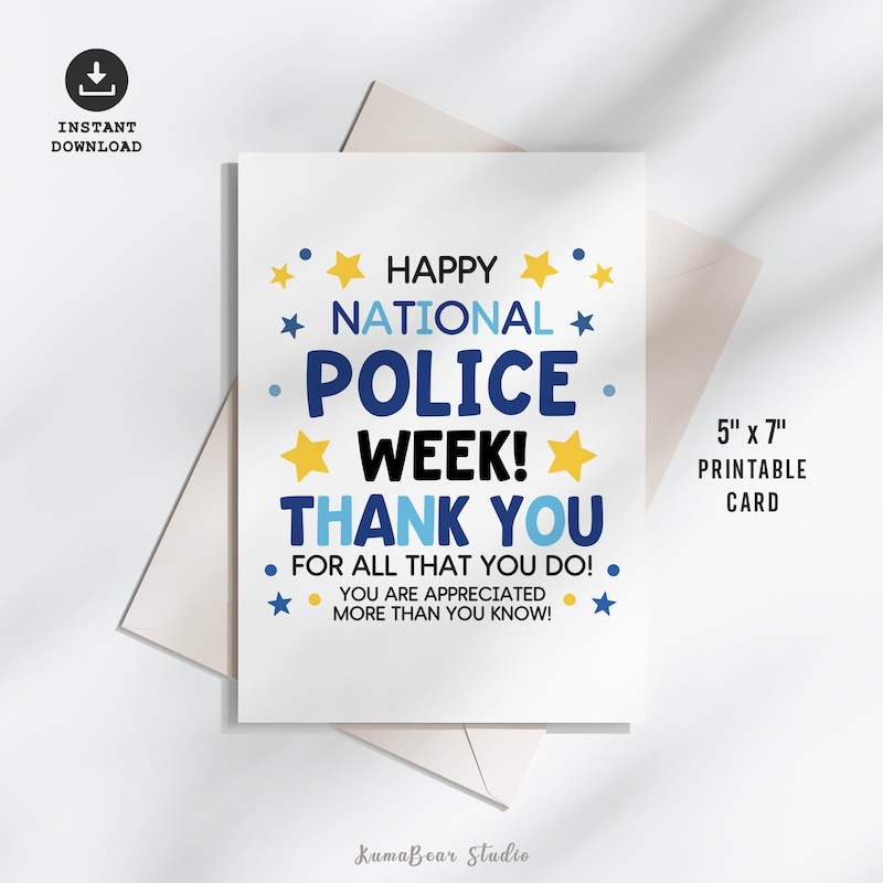 Police Thank You Cards - Etsy