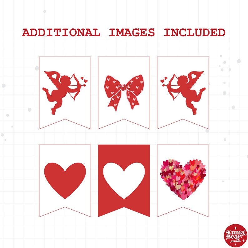 Valentine Banner Printable, Happy Valentine's Day Printable Sign, Heart ...