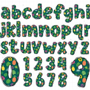 Tropical PNG, Aloha Tropical Doodle Alphabet, Tropical Letters PNG ...