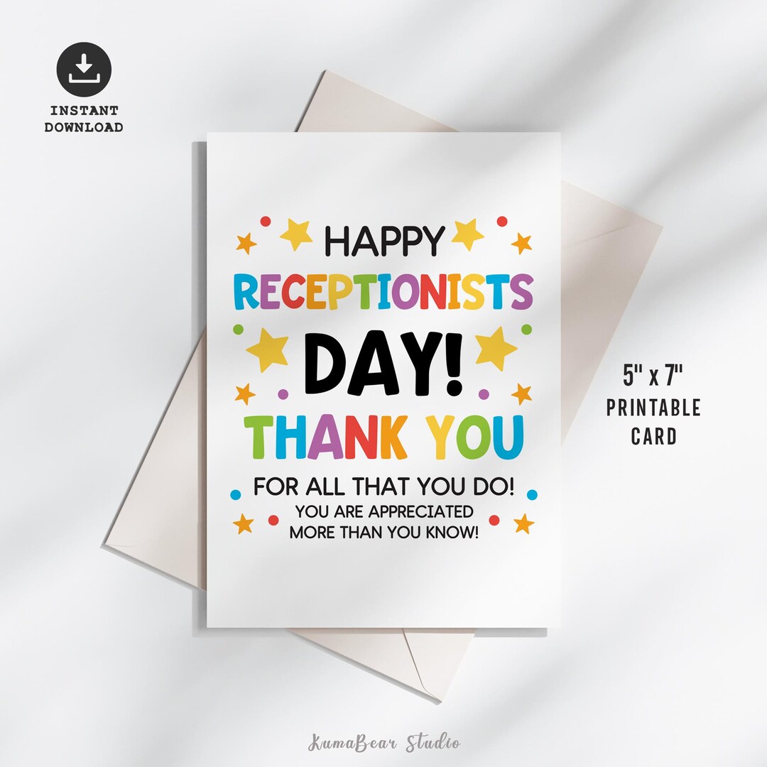Receptionists Day Card Printable, Receptionist Appreciation Printable ...