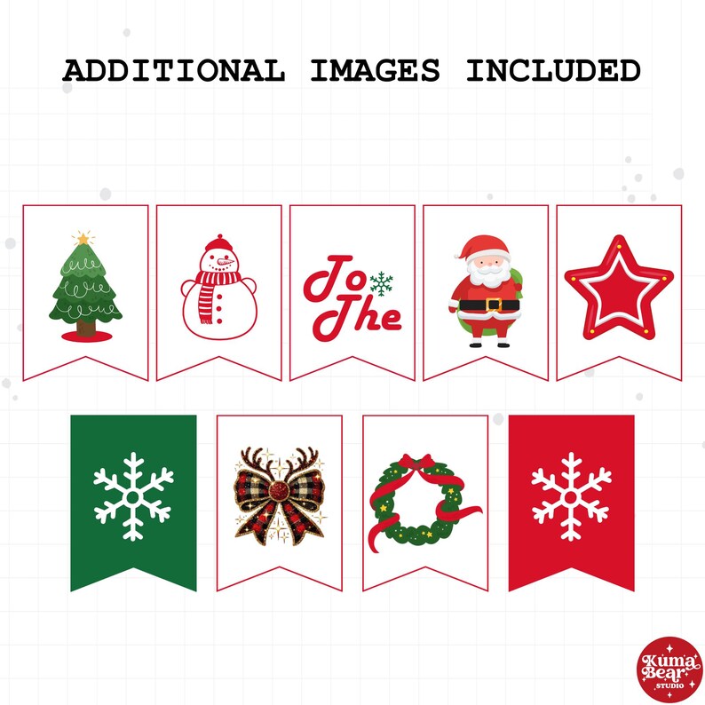 Joy to the World Banner Printable Christmas Bunting Flags, Festive ...