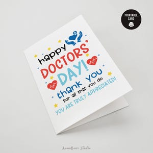 Doctor Day Card Printable, Doctor Appreciation Day Gift Card, National ...