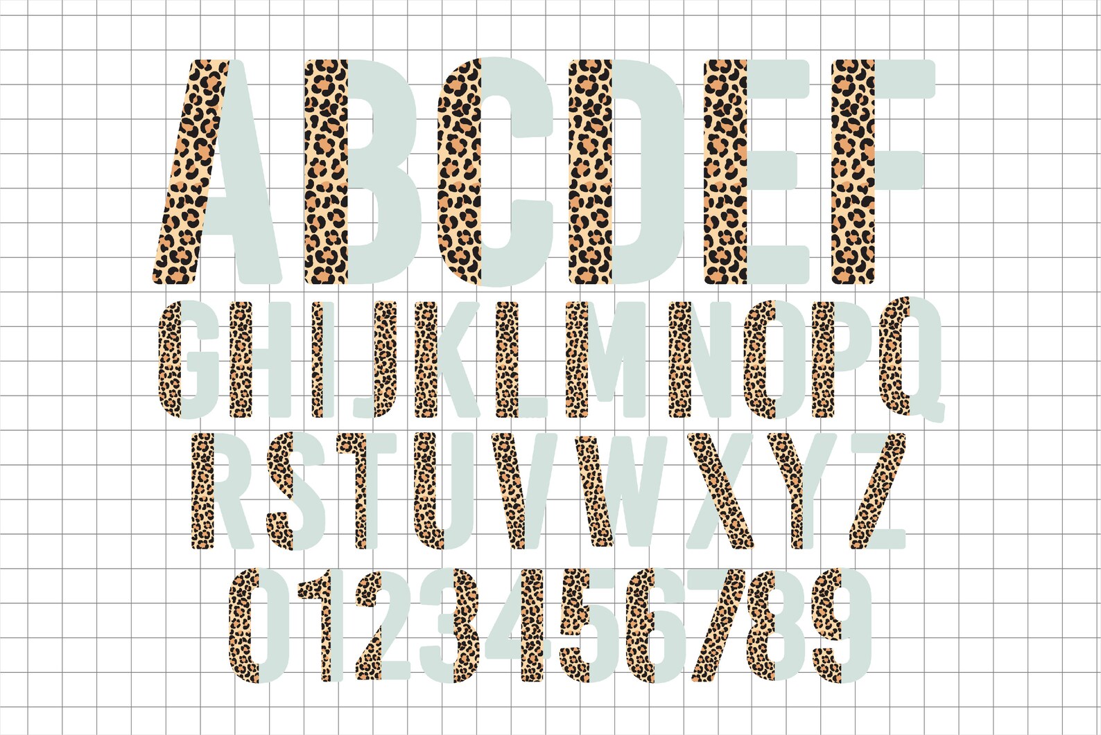 Half Leopard Alphabet Letters PNG Bundle Boho Alphabet PNG - Etsy