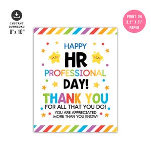 HR Professional Day Sign Printable – Human Resource Appreciation Poster ...