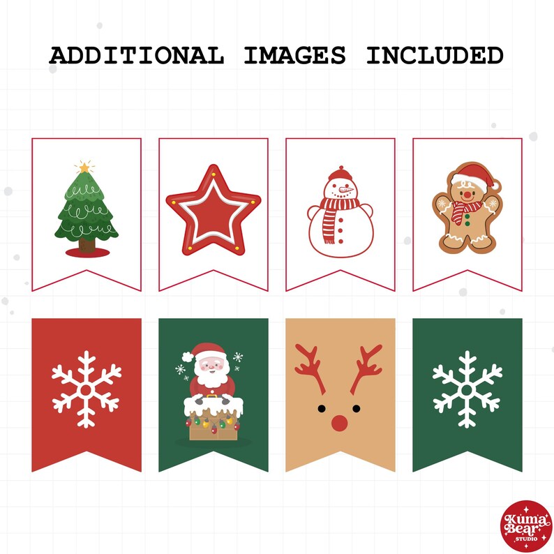 Christmas Garland, Printable Xmas Banner, Holiday Party Decor, DIY ...