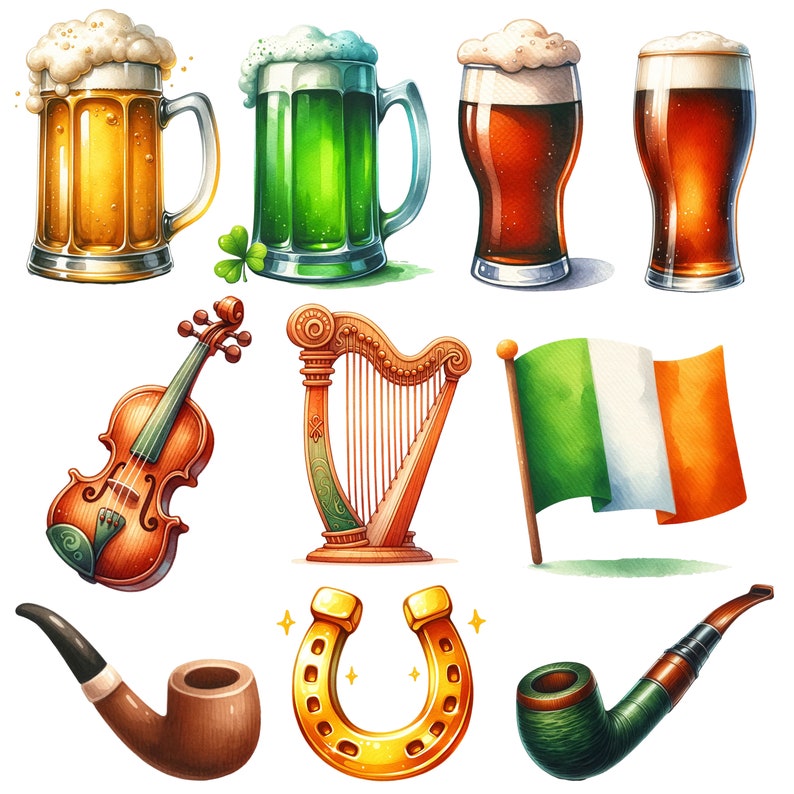 St. Patrick's Day Clipart, Cute Gnome, Leprechaun, Shamrock, Irish Clip ...