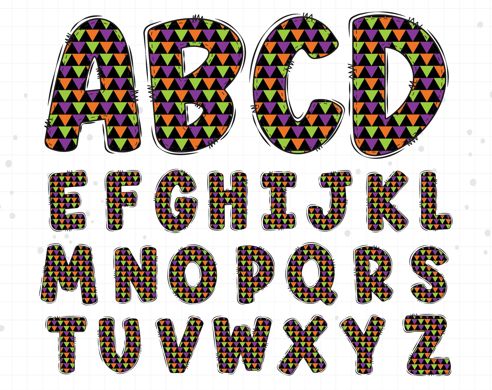 Cute Halloween Doodle Alphabet Bundle Halloween Alphabet PNG - Etsy