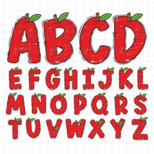 Back to School Doodle Letters PNG, School Alphabet Bundle, School PNG ...