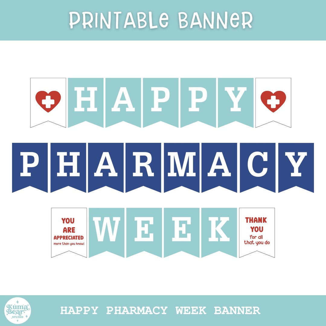 Pharmacy Week Banner Printable, Pharmacist Appreciation Week Decoration ...