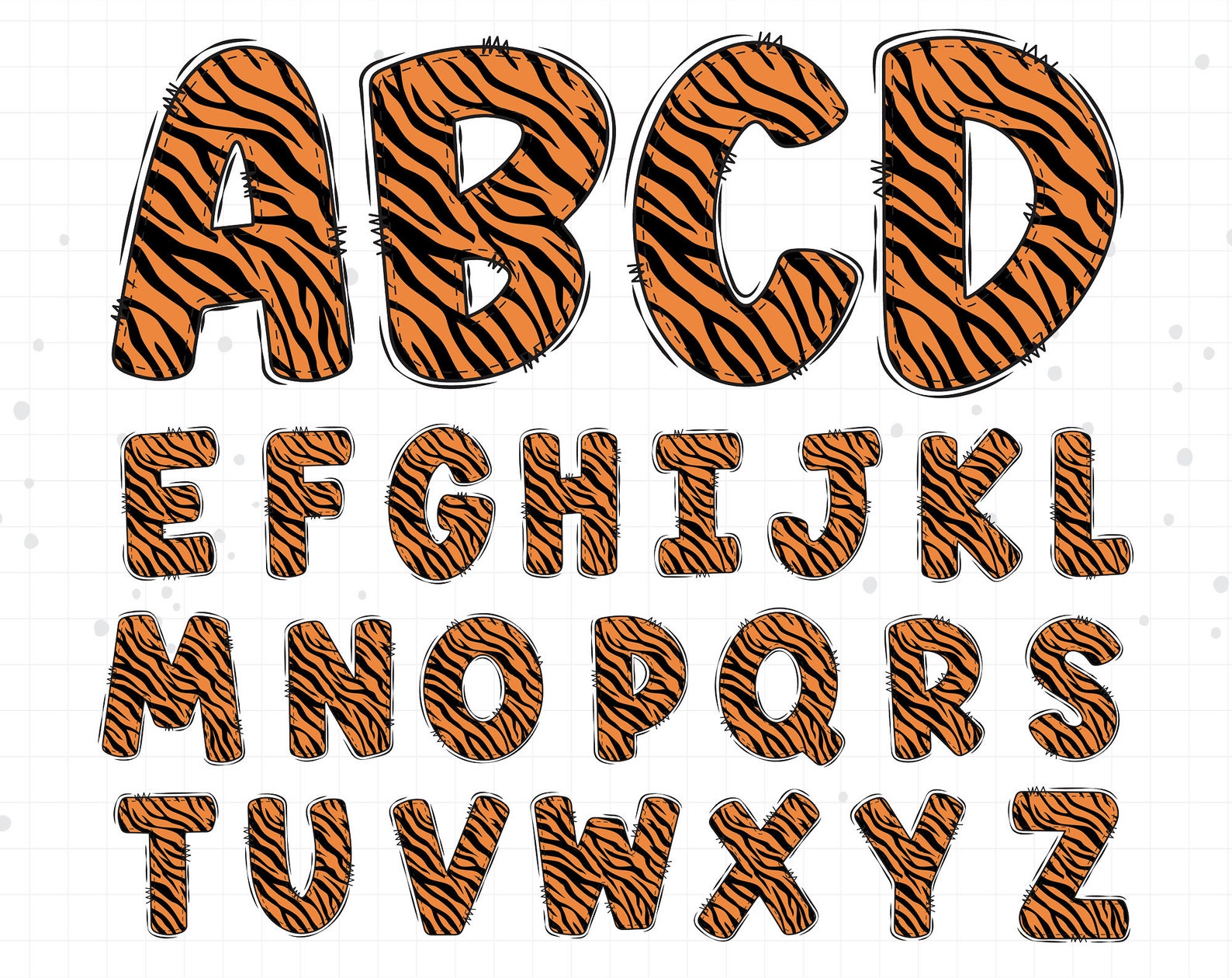 Safari Animals Skin Alphabet PNG Alphabet Sublimation - Etsy
