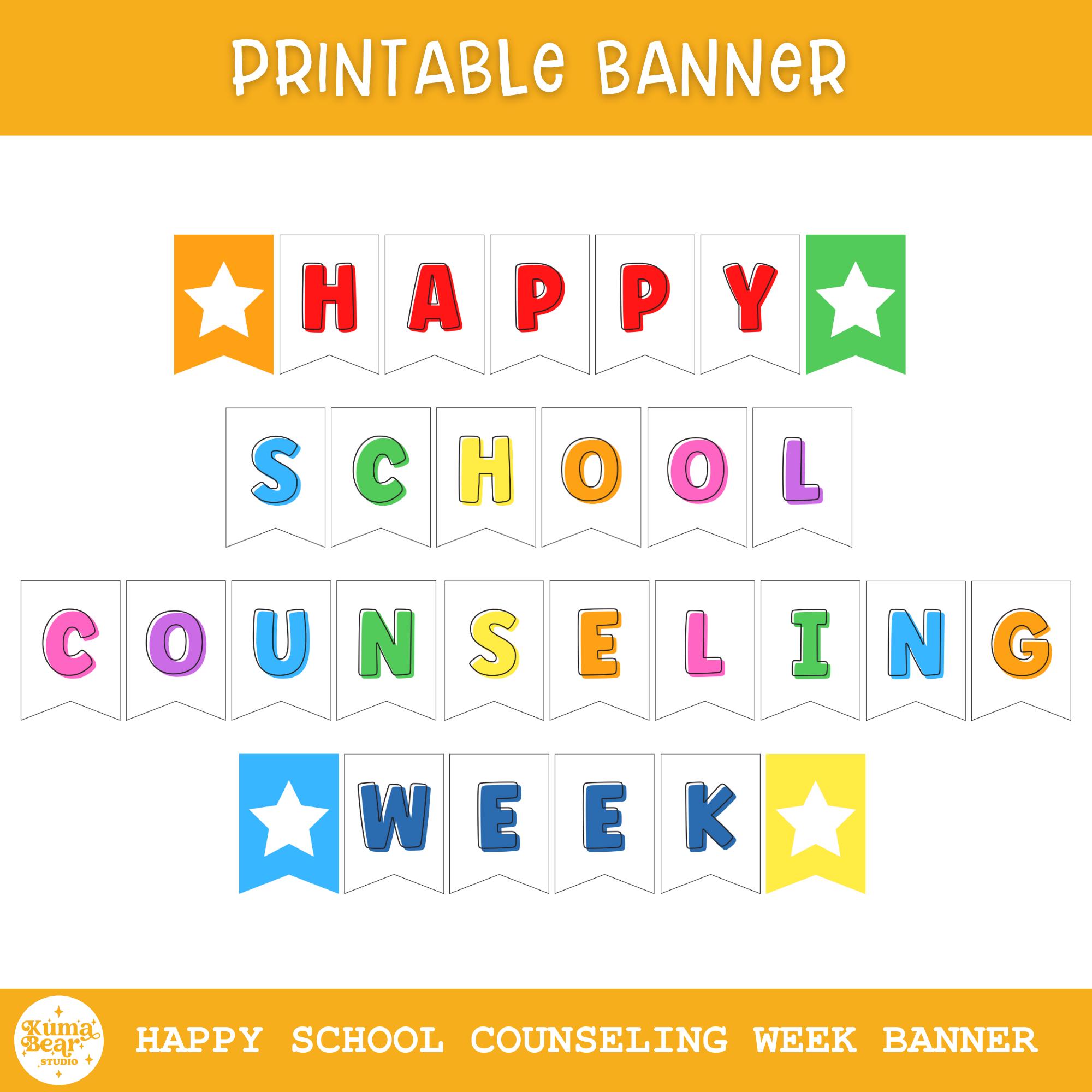School Counseling Week Banner Printable, Counselor Appreciation Decor ...