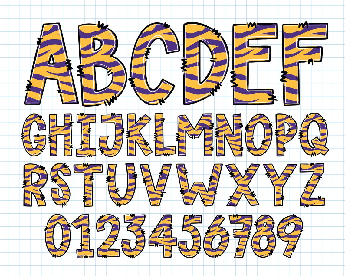 LSU Tigers Alphabet Letters PNG LSU Tigers Alphabet Png - Etsy