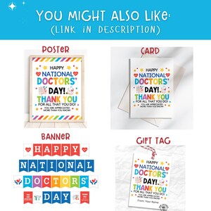 Doctors' Day Printable Sign, Doctor Appreciation Day Sign Printable ...