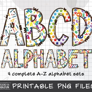 School Alphabet PNG, School Alphabet Sublimation, Teacher Hand Drawn ...