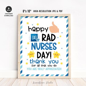 RAD Nurses Day Poster, Radiology Nurses Day Sign Printable, Thank You ...
