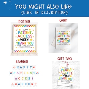 Patient Access Week Sign Printable, Happy Patient Access Week Poster ...