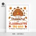 Turkey Thanksgiving Printable Sign, Thankful for Classmates Poster ...