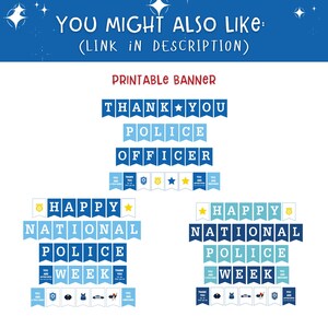 Police Week Banner Printable, Police Appreciation Banner, Thank You ...