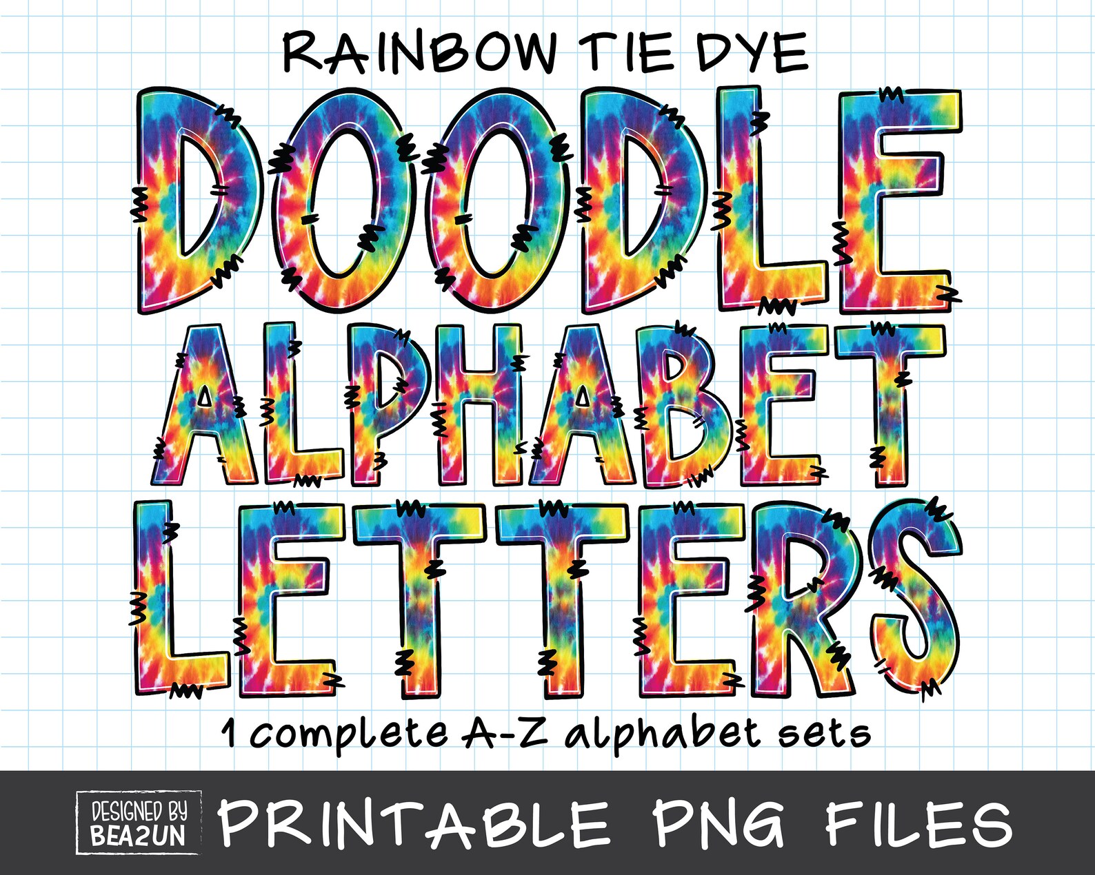 Tie Dye Rainbow Alphabet PNG Alphabet Sublimation Alphabet - Etsy