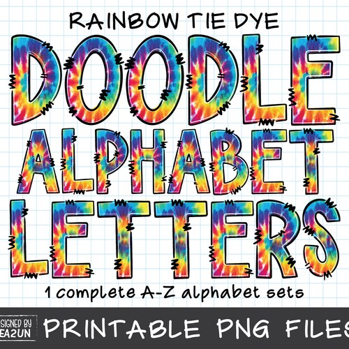 Tie Dye Rainbow Alphabet PNG Alphabet Sublimation Alphabet - Etsy