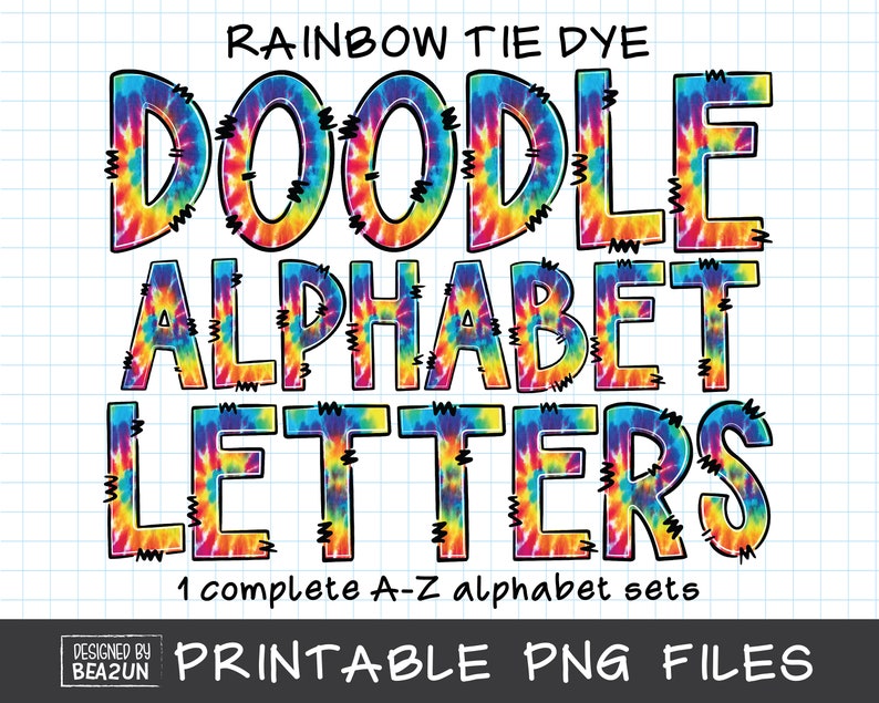 Tie Dye Rainbow Alphabet PNG Alphabet Sublimation Alphabet - Etsy