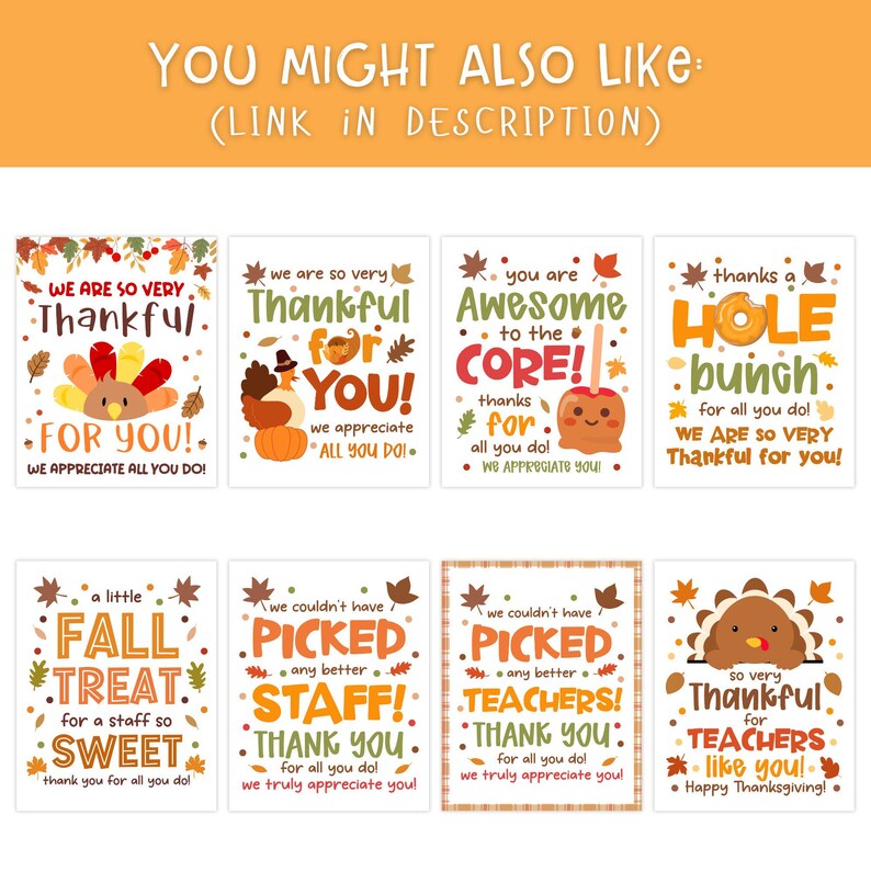 Thanksgiving Sign Printable Thankful for You Poster, Fall Staff ...