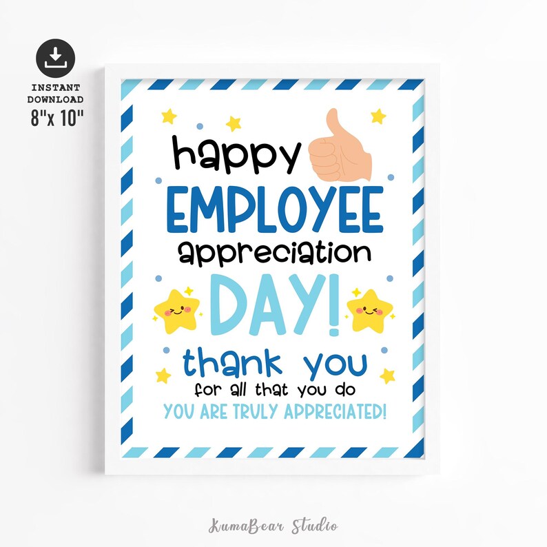 Employee Appreciation Day Sign Printable, Staff Thank You Poster ...