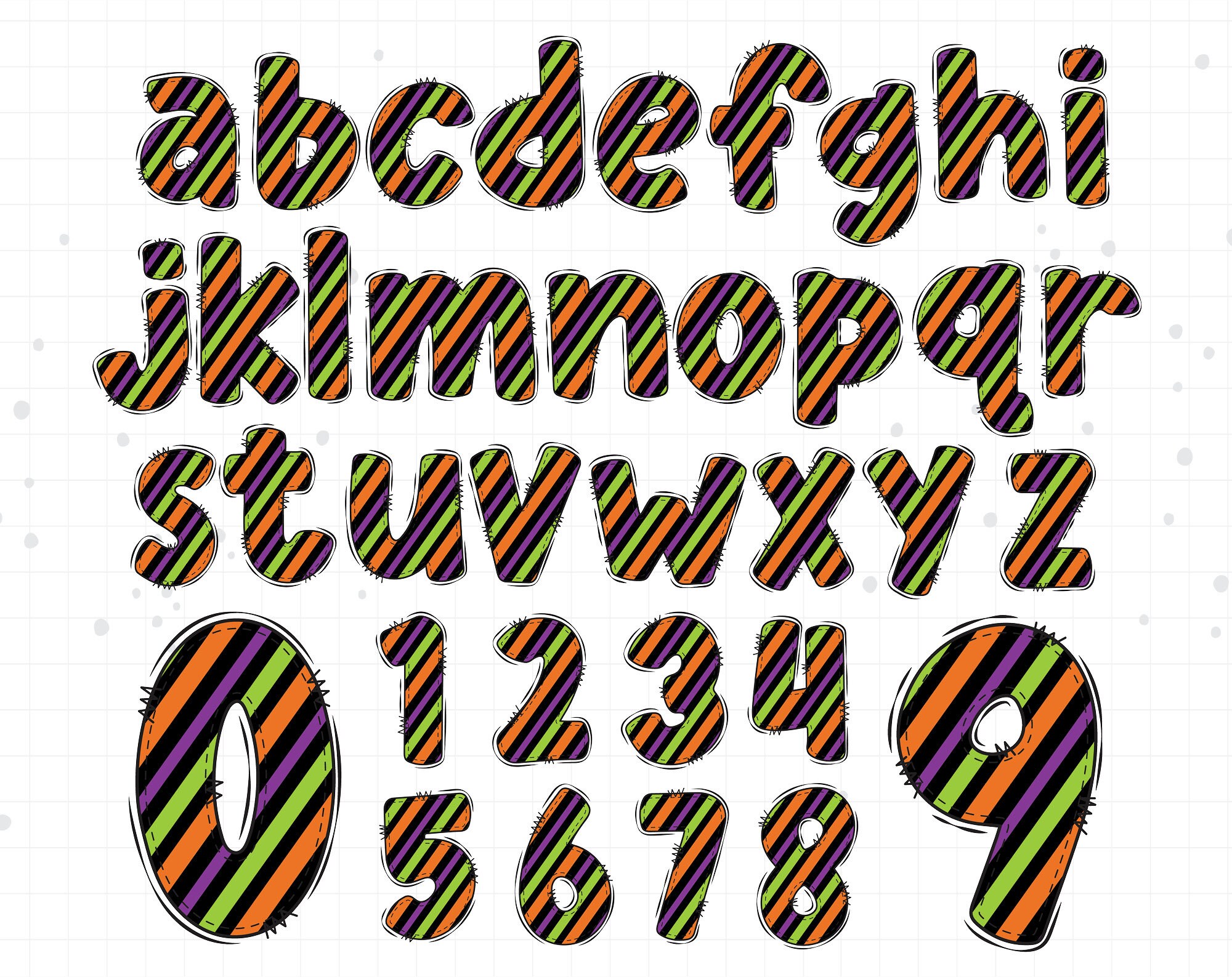 Cute Halloween Doodle Alphabet Bundle Halloween Alphabet PNG - Etsy