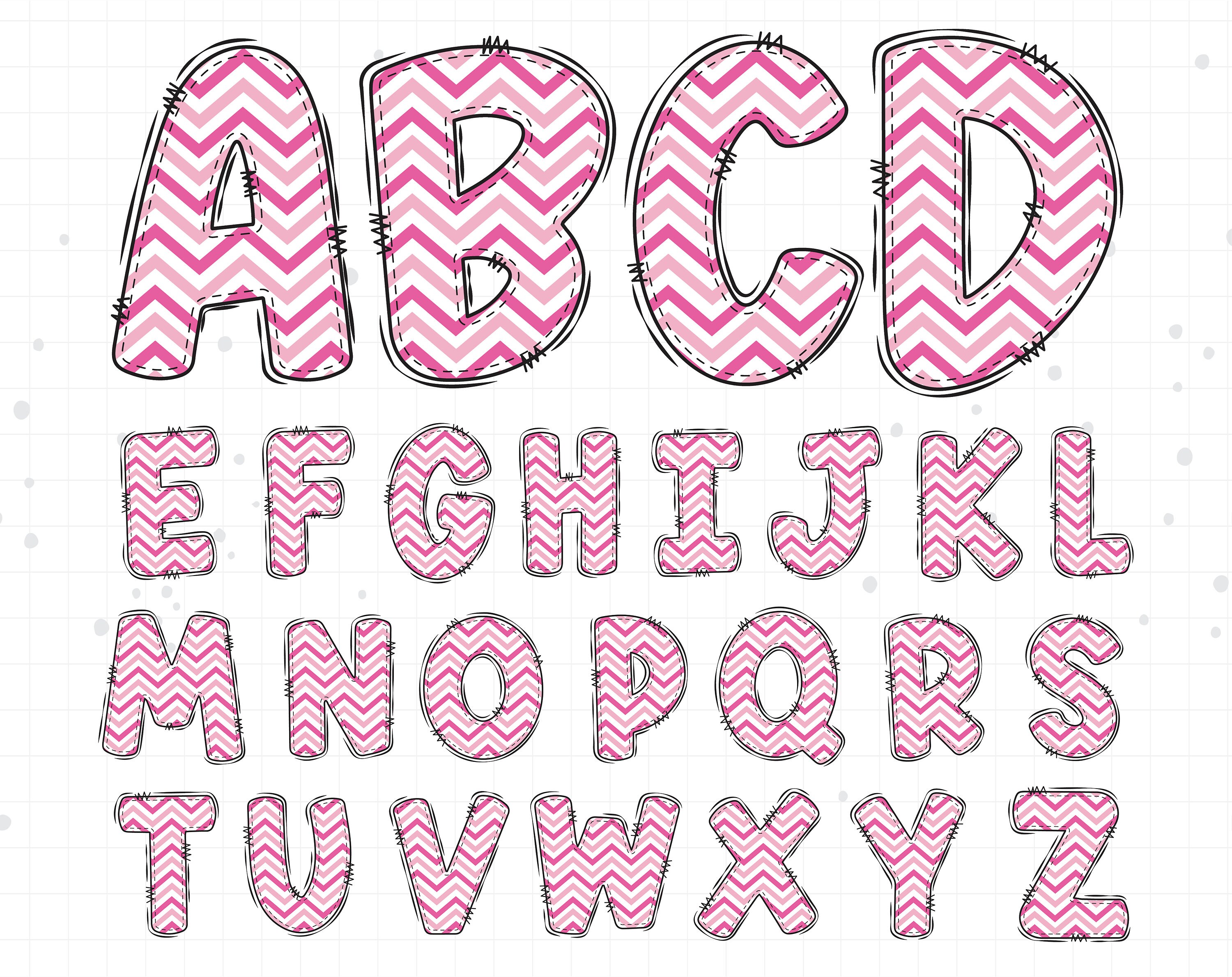 Pink Breast Cancer Awareness Alphabet Letters Bundle PNG Files, Breast ...