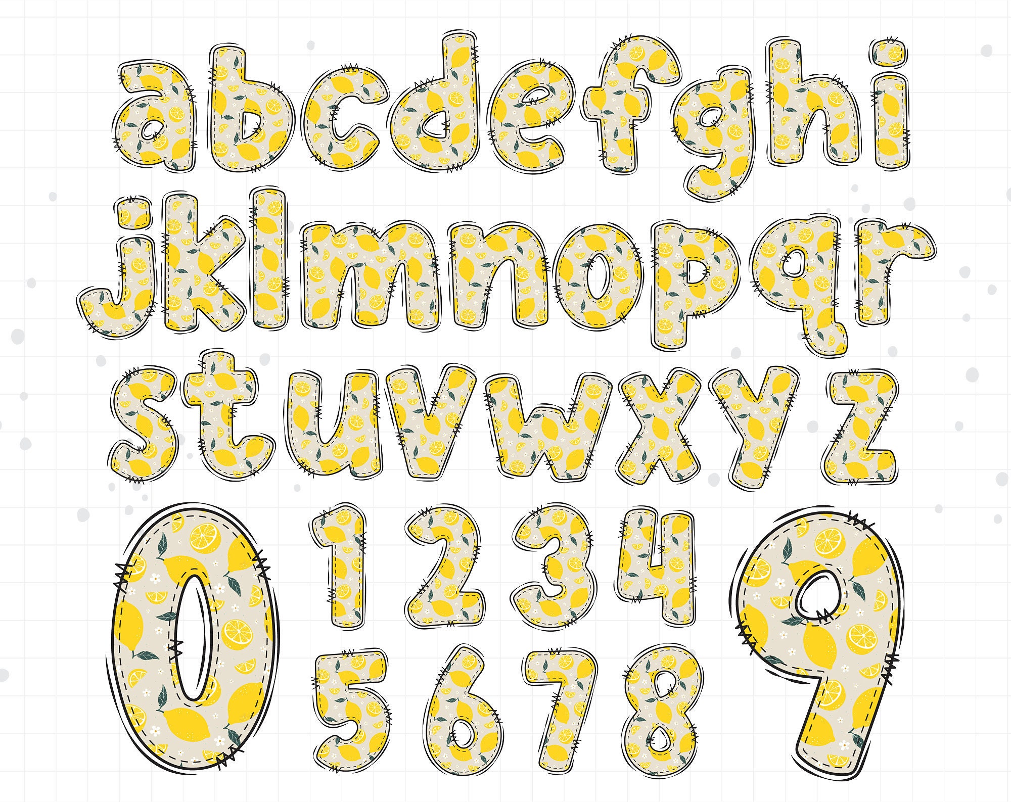 Summer Alphabet PNG Lemon Alphabet Letters PNG Alphabet - Etsy