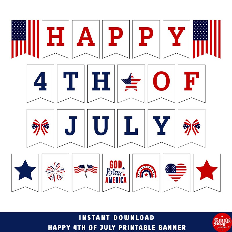4th of July Bunting - Etsy