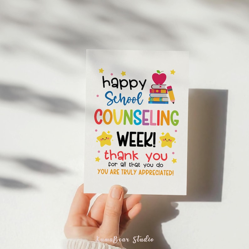 School Counseling Week Printable Card, Thank You Counselor Staff ...