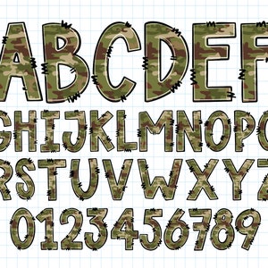 Camouflage Alphabet PNG, Alphabet Sublimation, Alphabet Letters Bundle ...