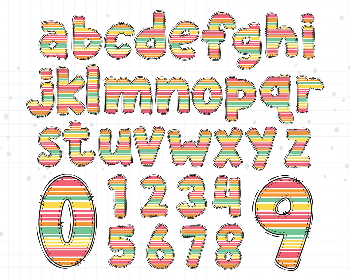 Citrus Alphabet PNG Fun Color Bright Color Alphabet Letters - Etsy