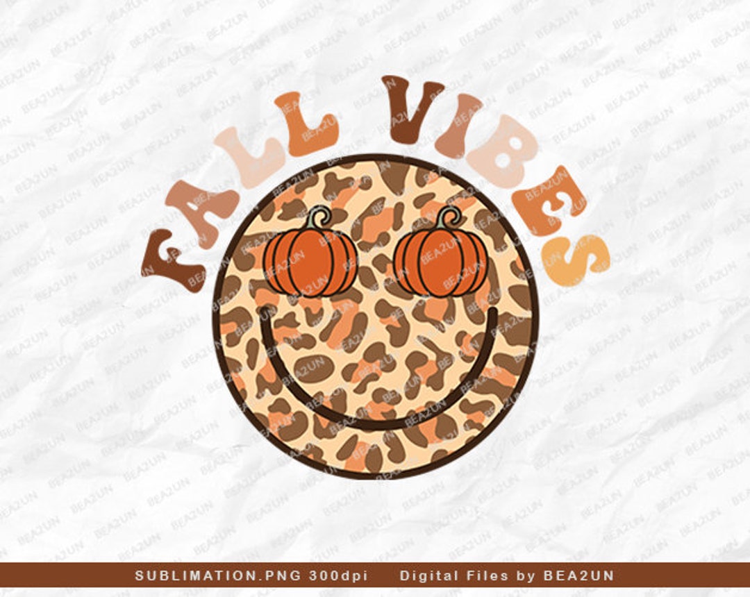 Fall Vibes PNG, Smiley Face, Pumpkin Png, Retro Fall Vibes Png, Hello ...