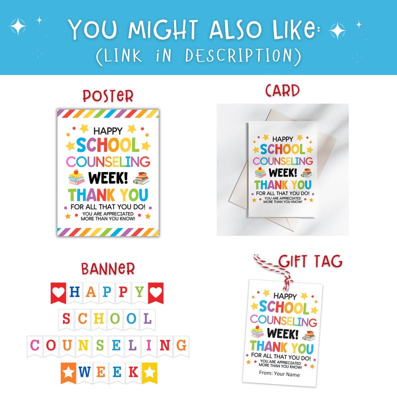 School Counseling Week Printable Card, Thank You Counselor Staff ...