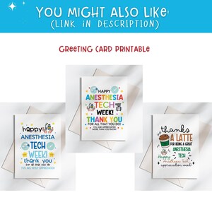 Anesthesia Tech Week Card Printable, Anesthesia Technician Day ...