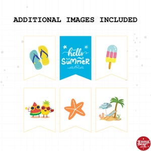 Hello Summer Banner Printable, Colorful Summer Party Decoration ...