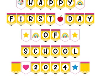 First Day of School Banner Printable Welcome Back to School, Back to ...