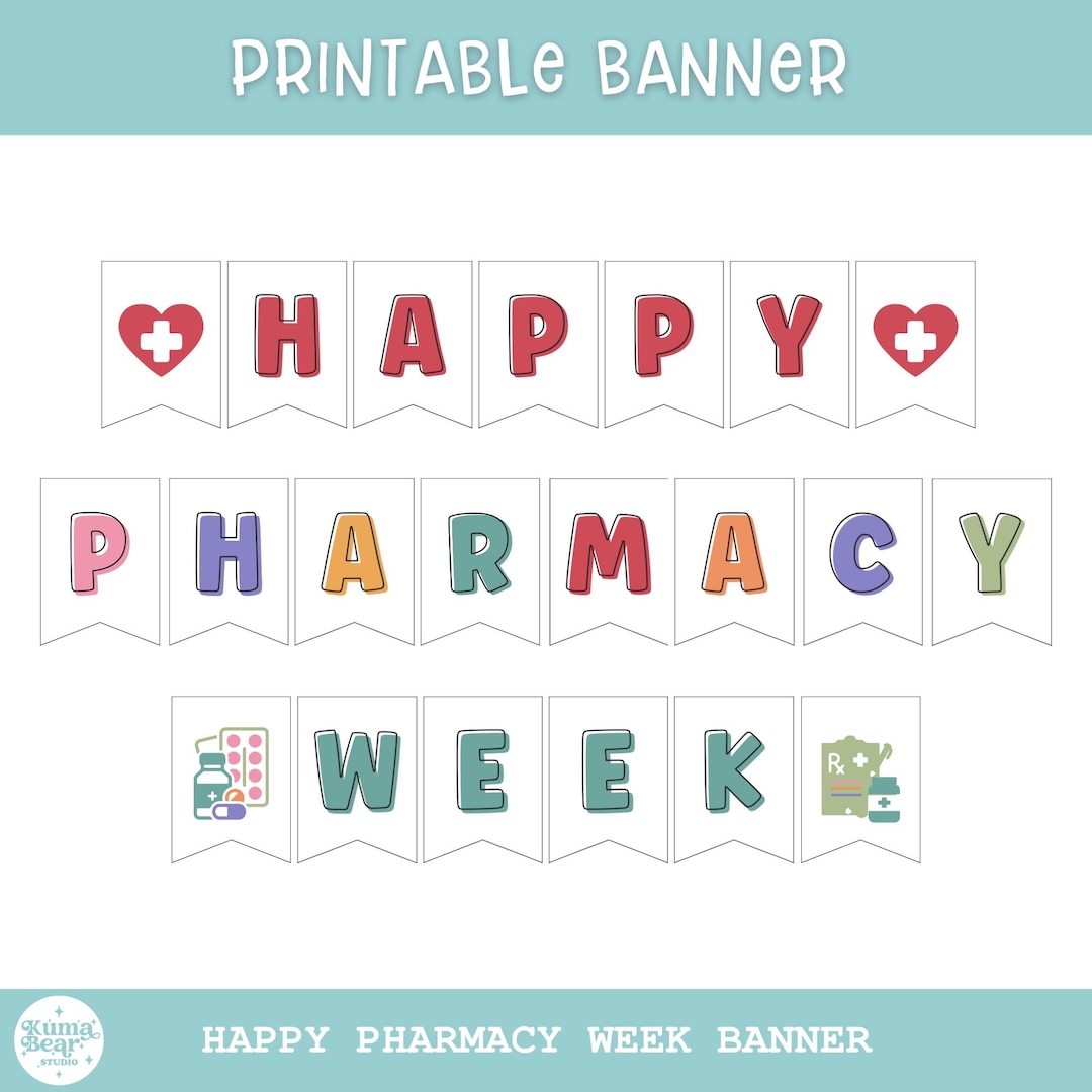 Pharmacy Week Printable Banner Pharmacy Appreciation Week Decor ...
