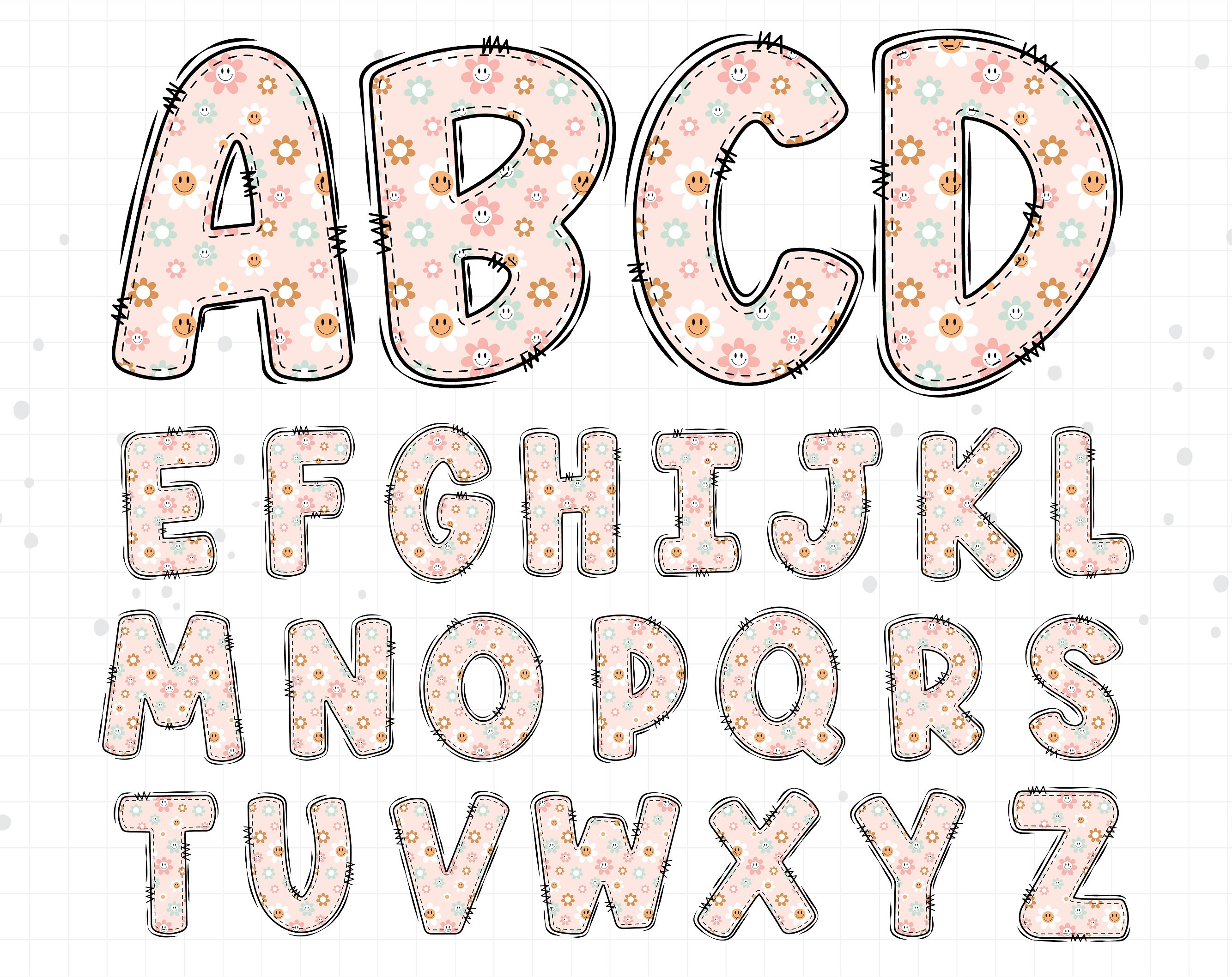 Smiley Face PNG, Groovy Smiley Alphabet, Retro Pink Smiley Face ...
