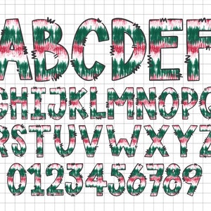 Tie Dye Doodle Alphabet Bundle, Tie Dye PNG Letters, Christmas Alphabet ...