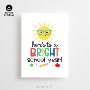 Back to School Card Printable, First Day of School Gift Card, Happy 1st ...