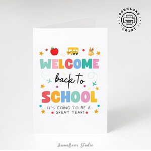 First Day of School Printable, Back to School Card, Welcome Back ...
