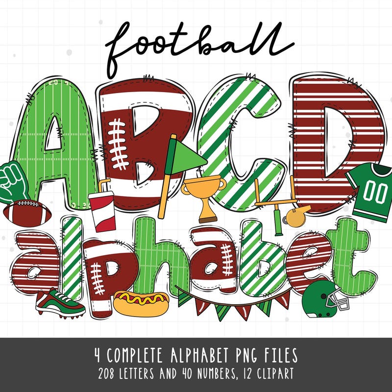 Football Clipart - Etsy