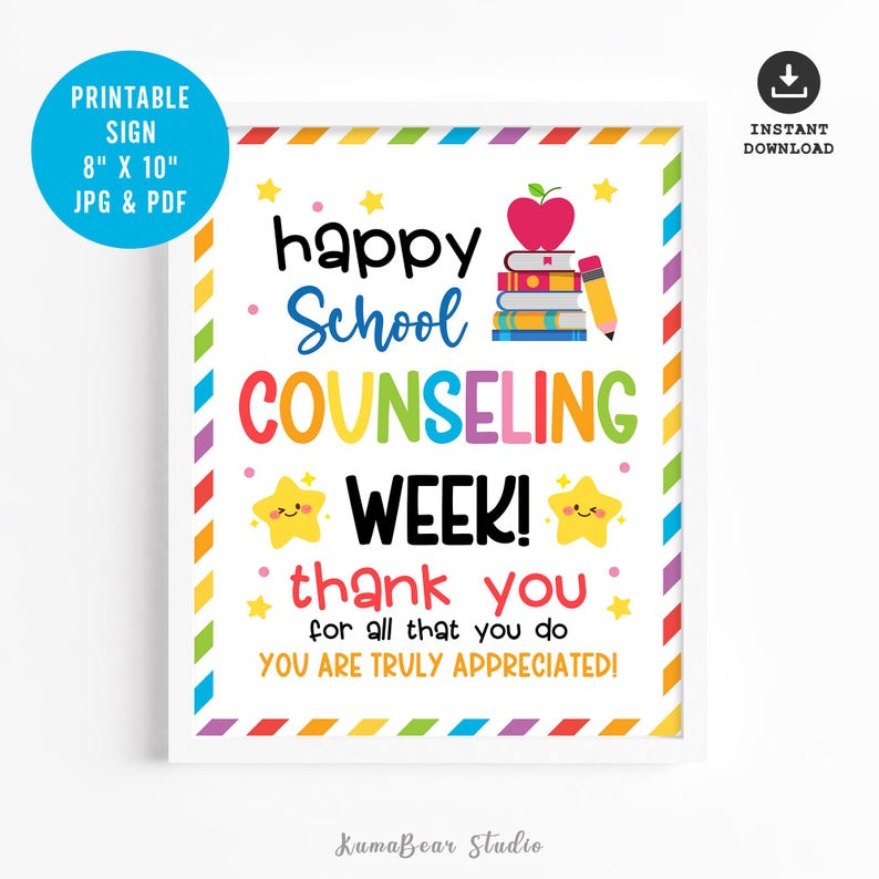 School Counseling Week Printable Poster, School Counselor Thank You ...